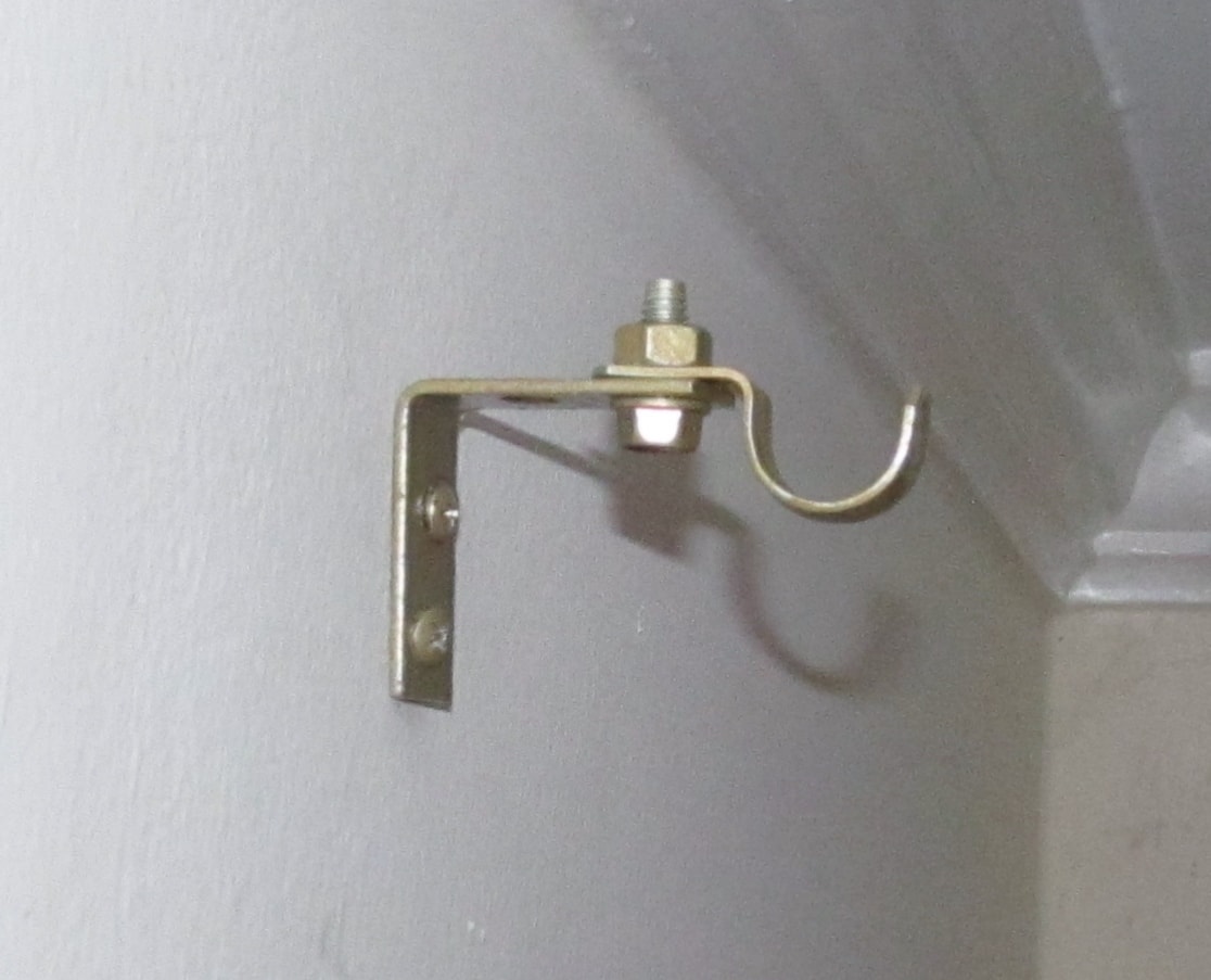 DIY Conduit Curtain Rods with Glass Finials and DIY Curtain Brackets ...