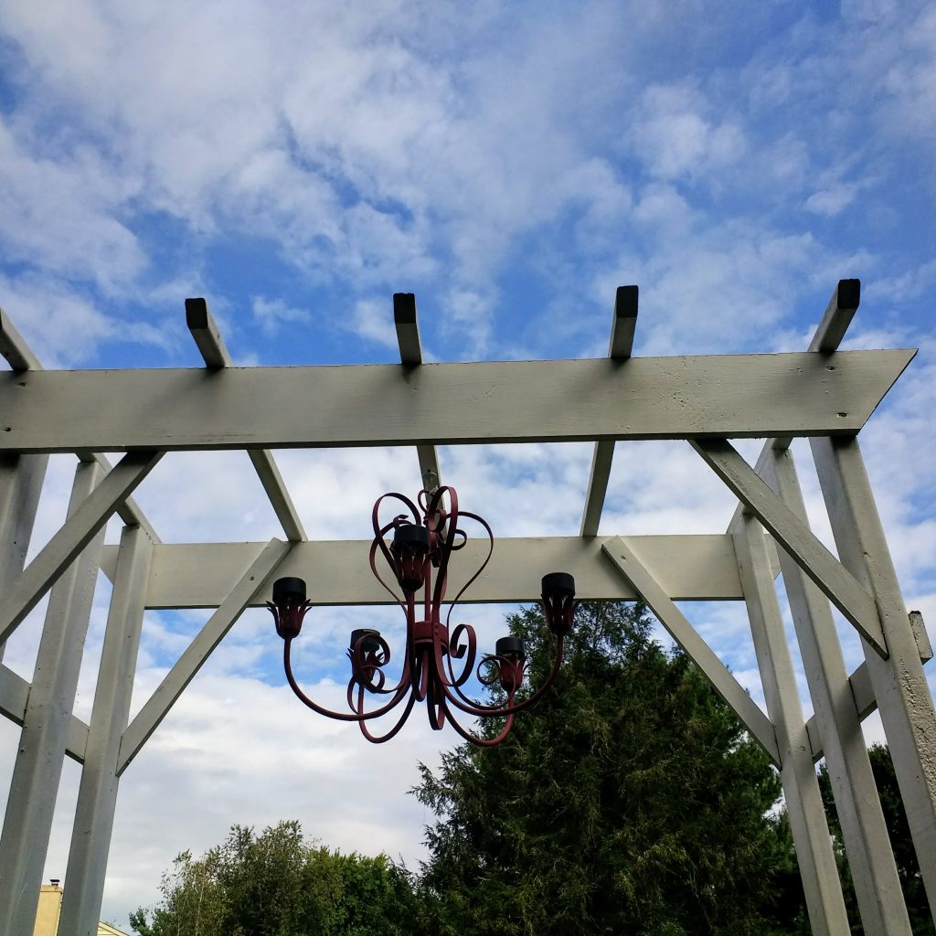 Outdoor Solar Chandelier DIY, Upcycled Trash to Treasure Makeover ...