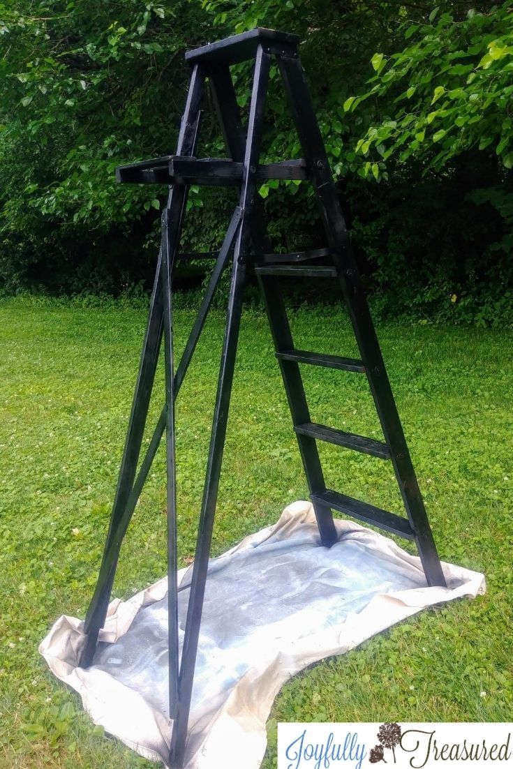 Old Wooden Ladder Shelf, Simple Upcycled Ladder Idea - Joyfully Treasured