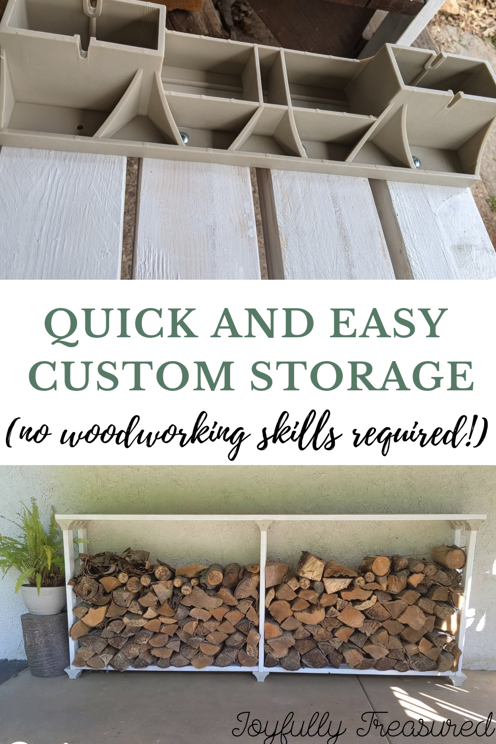 Outdoor Firewood Storage Rack DIY - Joyfully Treasured